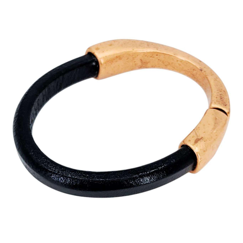 Bracelet - Black Leather Breakaway (Assorted Metals) by Diana Kauffman ...